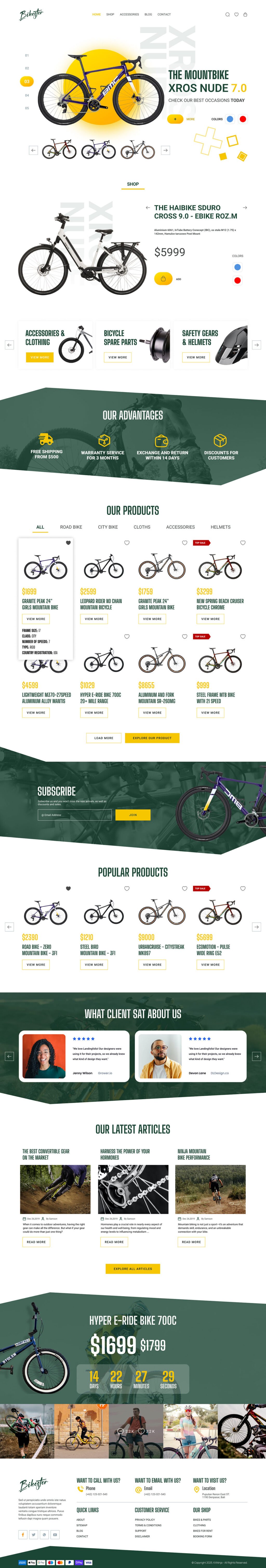 Bikester – Bicycle & Bike Shop WooCommerce Elementor Template Kit ...